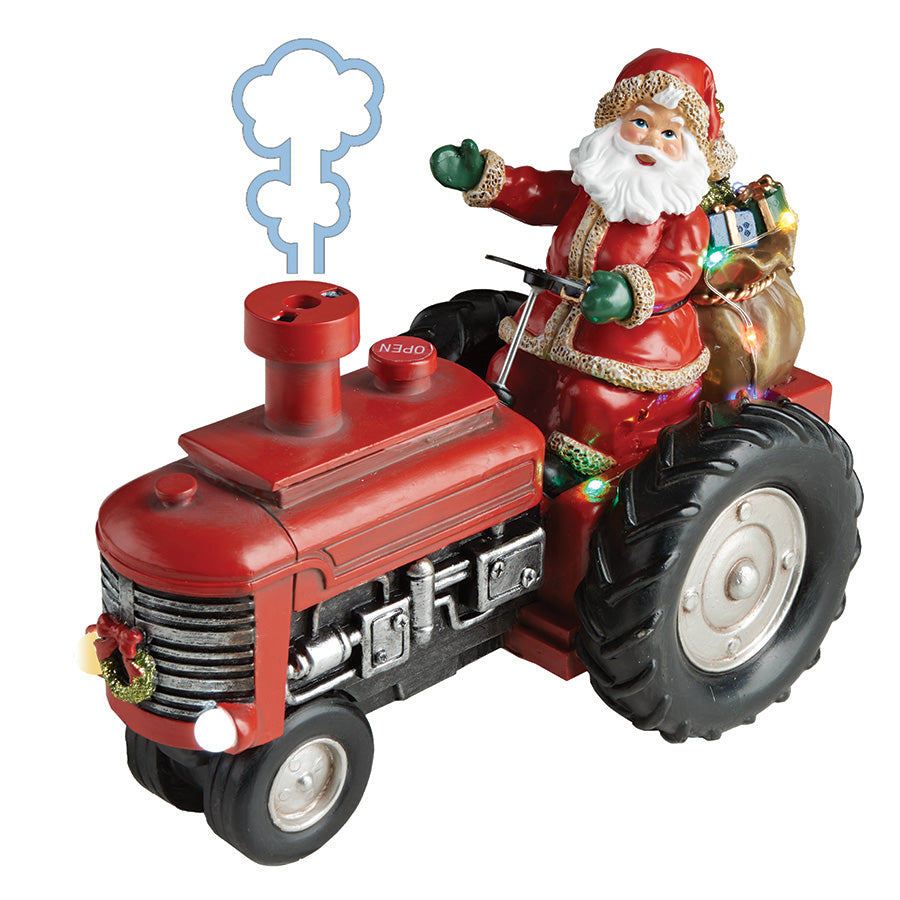 Santa & His Tractor with Lights, Steam and Sound – KC's Hidden Treasures