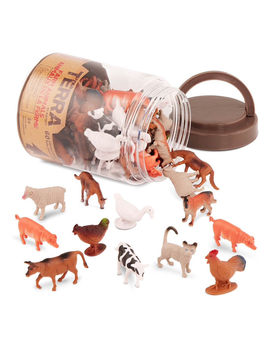 Terra Farm Animals in a Tub - 60 Piece – KC's Hidden Treasures